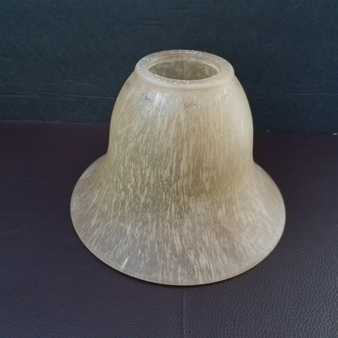 Matte Pale Amber Linen Look Glass Pendant Shades, 1 5/8 Inch Neckless ...