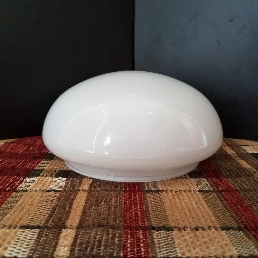 White Glass Mushroom Replacement Shade for Ceiling Fixture, 5 7/8 Inch ...