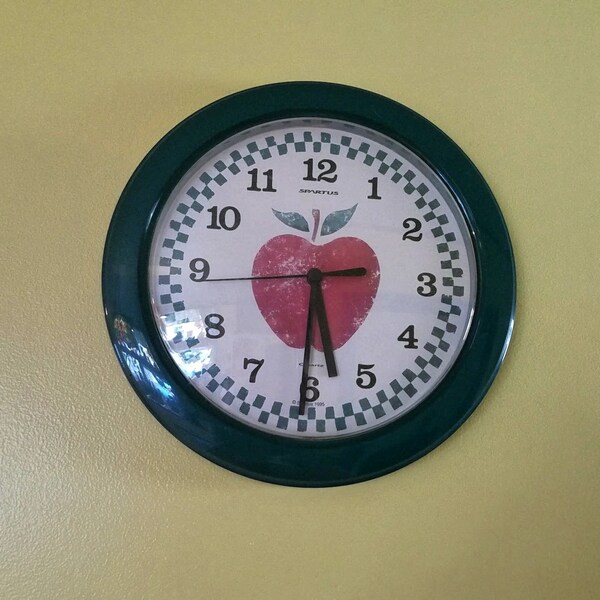 Red Wall Clock - Etsy