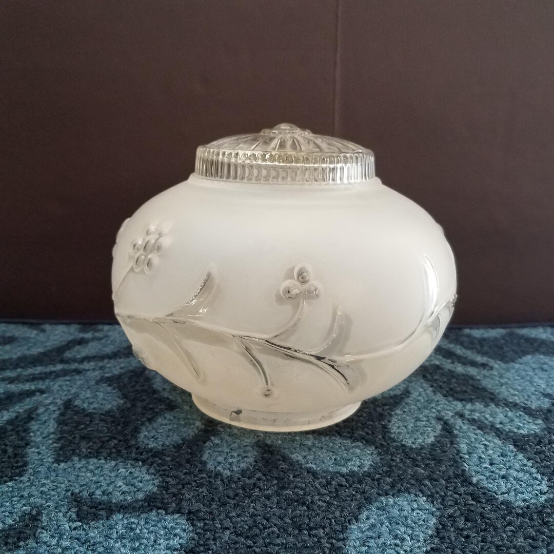 Vintage Replacement Glass Ceiling Fixture Globe, Frosted Glass Lamp ...