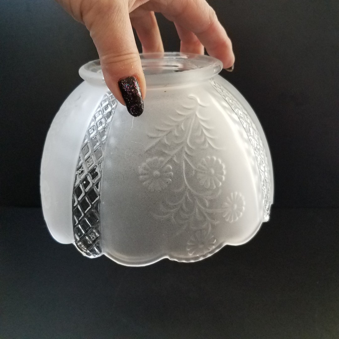 Vintage Frosted Glass Replacement Shade, 3 7/8 Inch Fitter, Glass ...