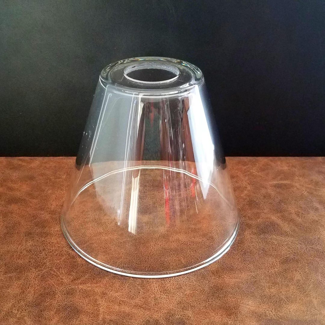 Clear Cone Shaped Glass Pendant Shade, 1.5 Inch Neckless Fitter, 5.5 ...