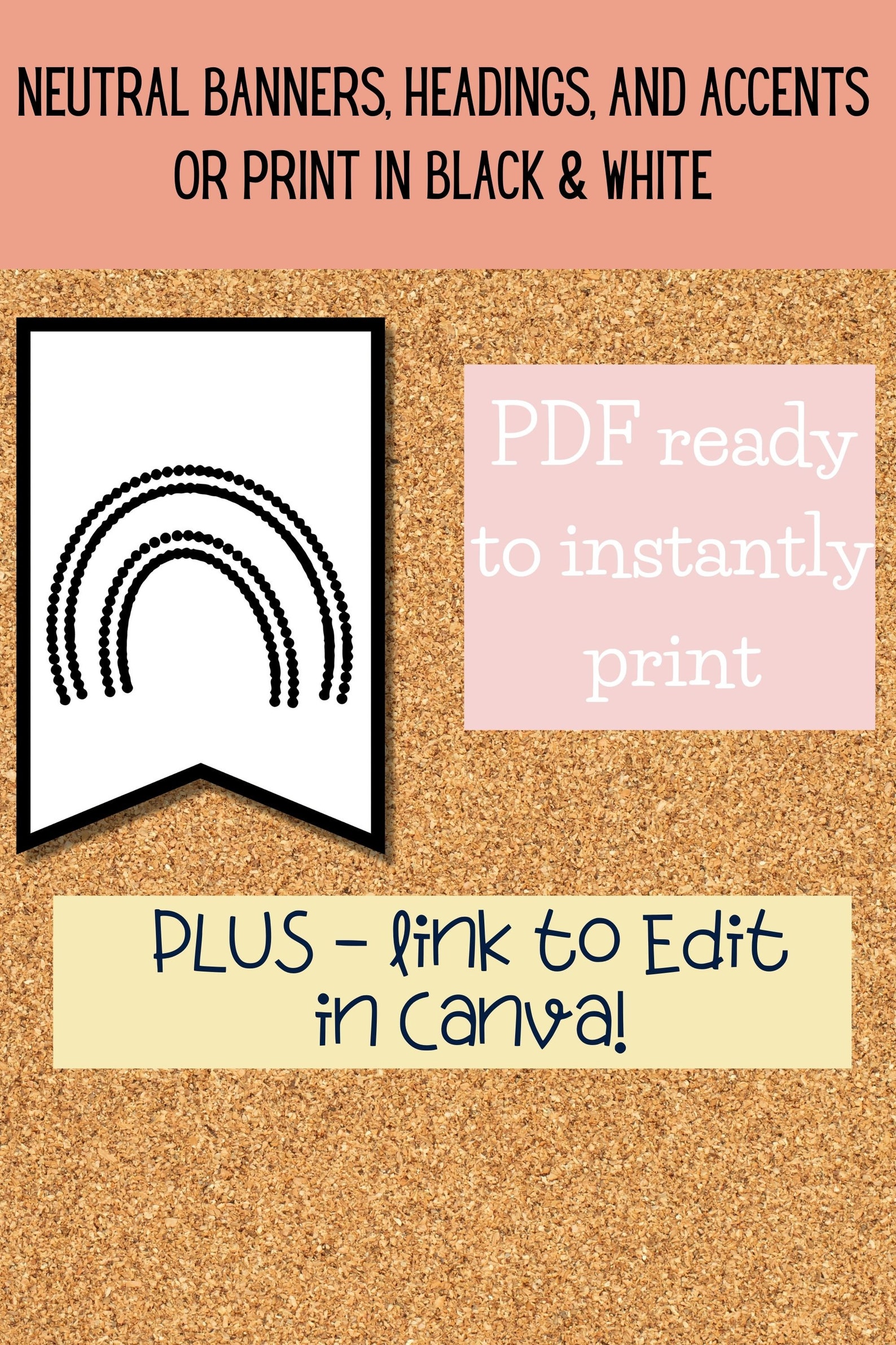 Neutral Birthday Classroom Decor, Bunting Banner (PDF) - Etsy