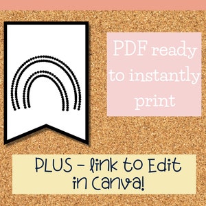 Boho Classroom Birthday Banner, Neutral Decor (PDF) - Etsy