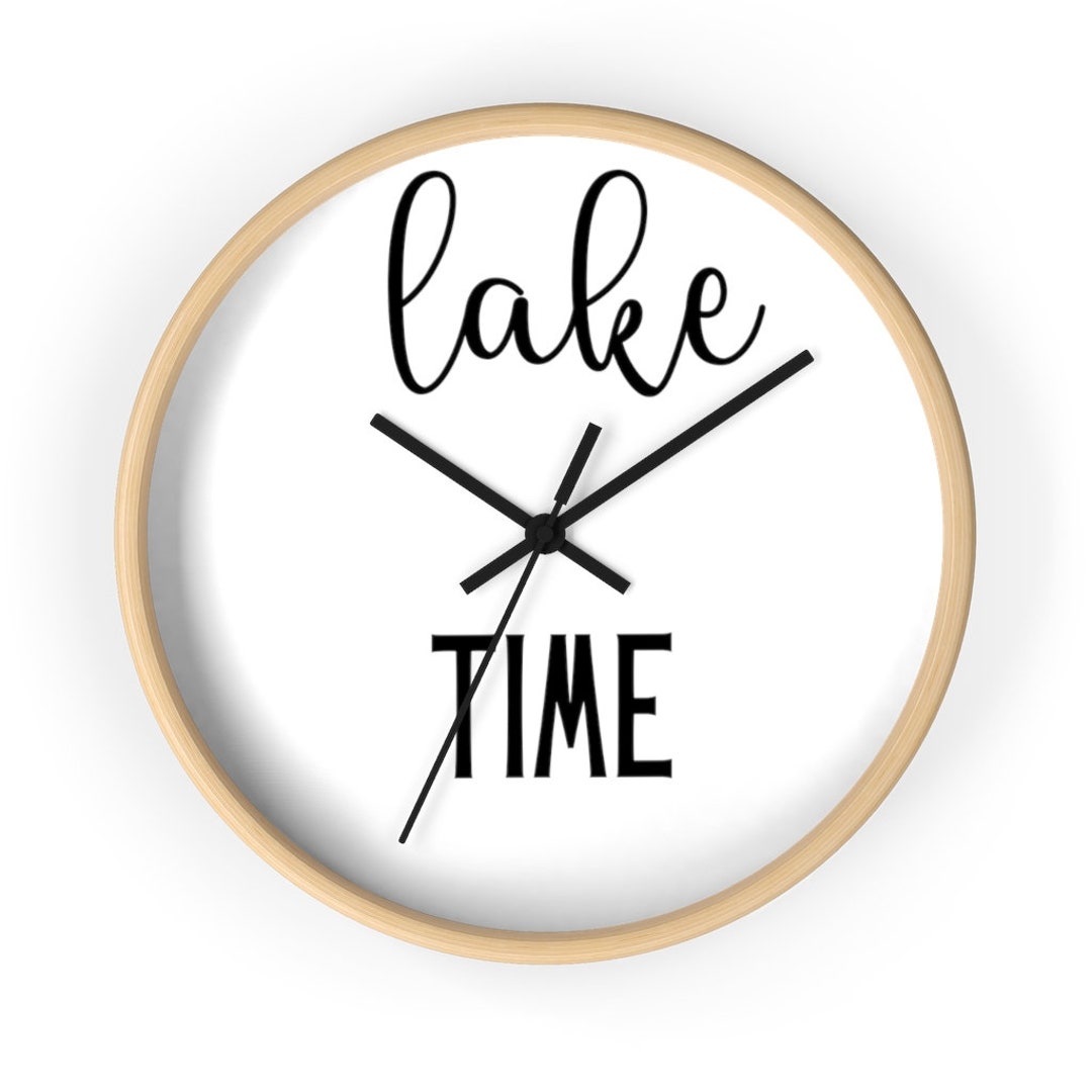 Lake Time Wall Clock, Lake Analog Clock, Lake Decor, Cabin Decor, Cabin ...
