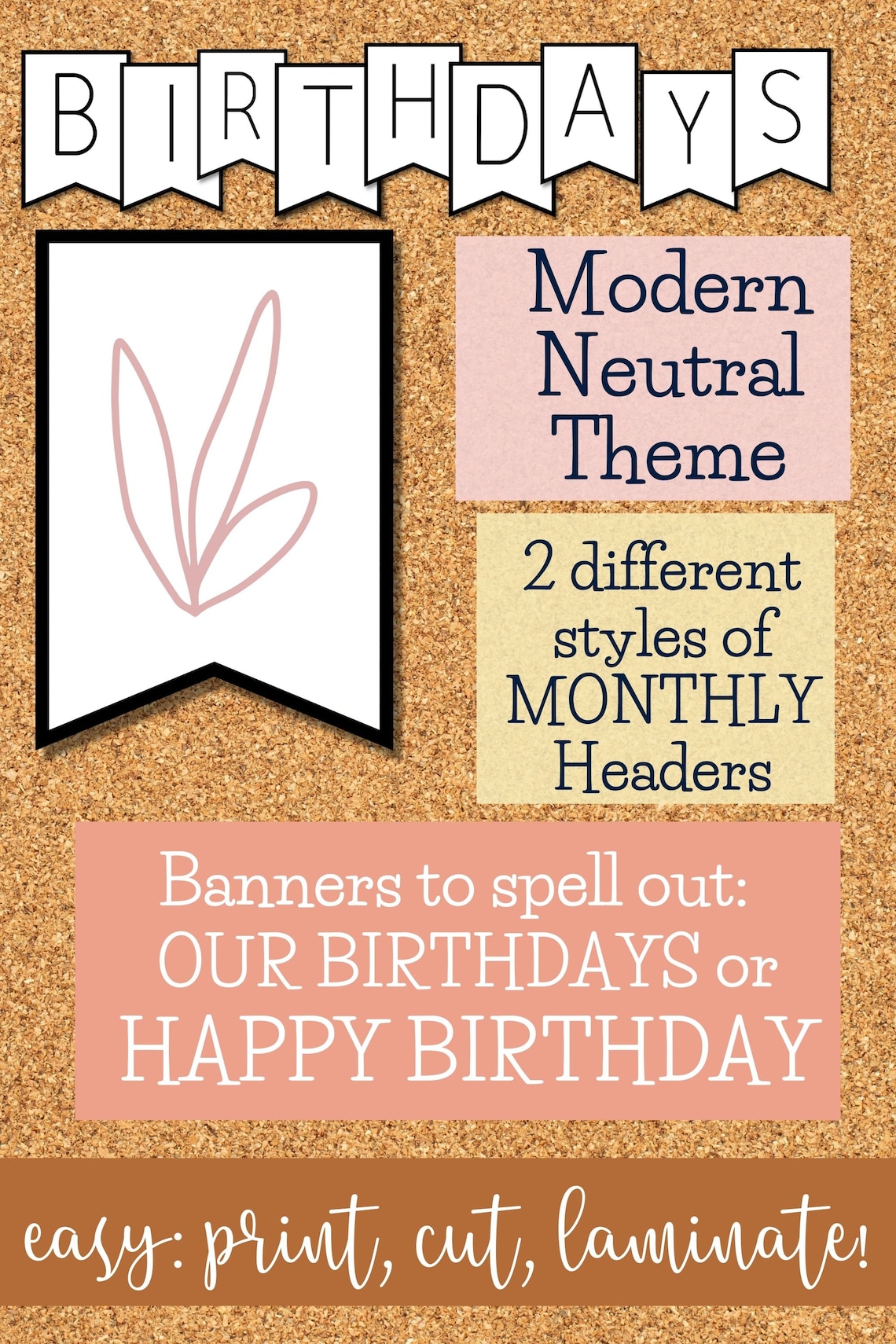 Boho Theme Birthday Wall Classroom Decor, Birthday Banner, Birthday ...