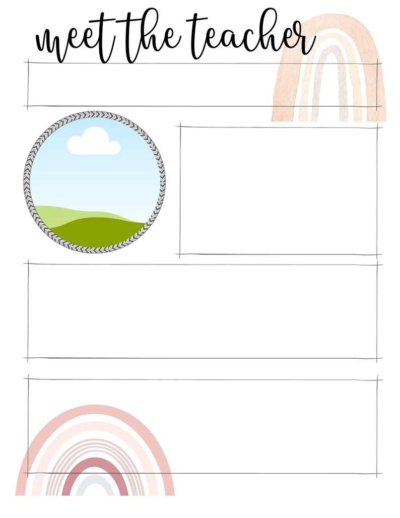 Boho Rainbow Meet the Teacher Newsletter Templates (canva Templates) - Etsy