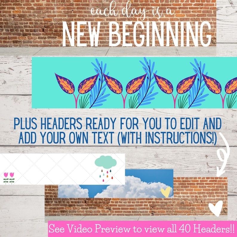 Spring Google Classroom Headers - Etsy