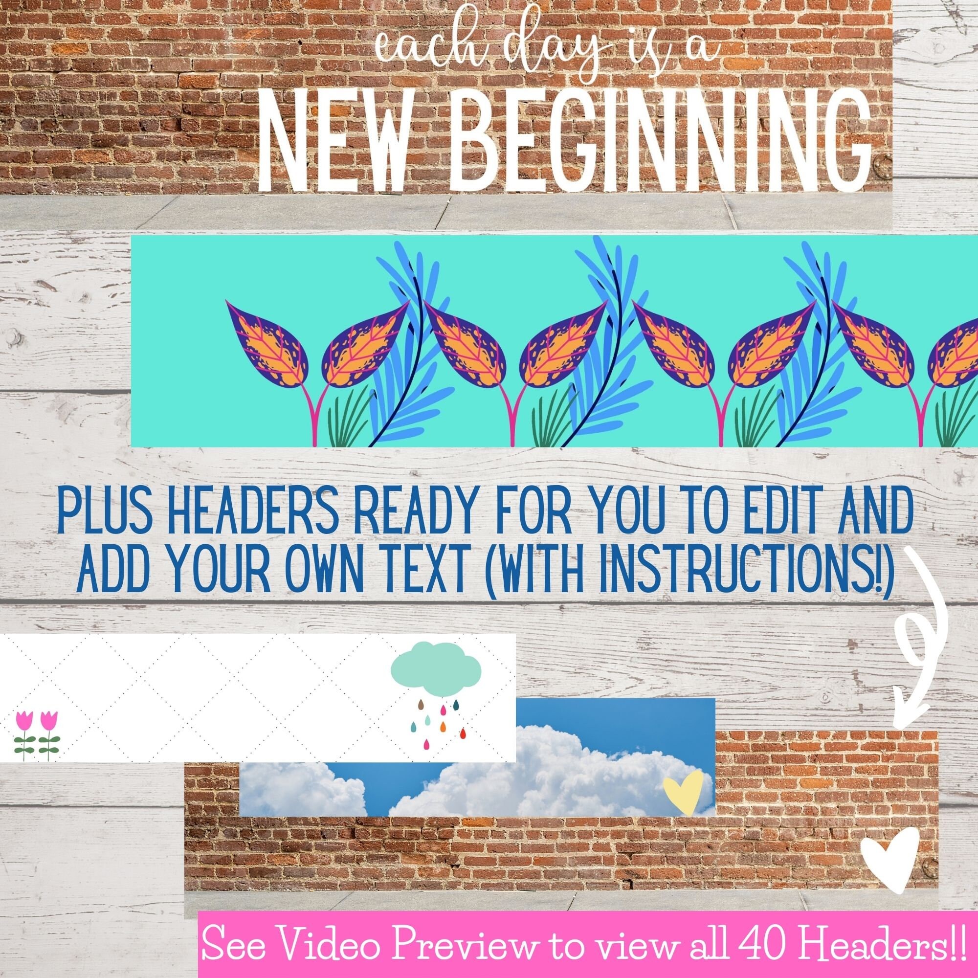 Spring Google Classroom Headers - Etsy