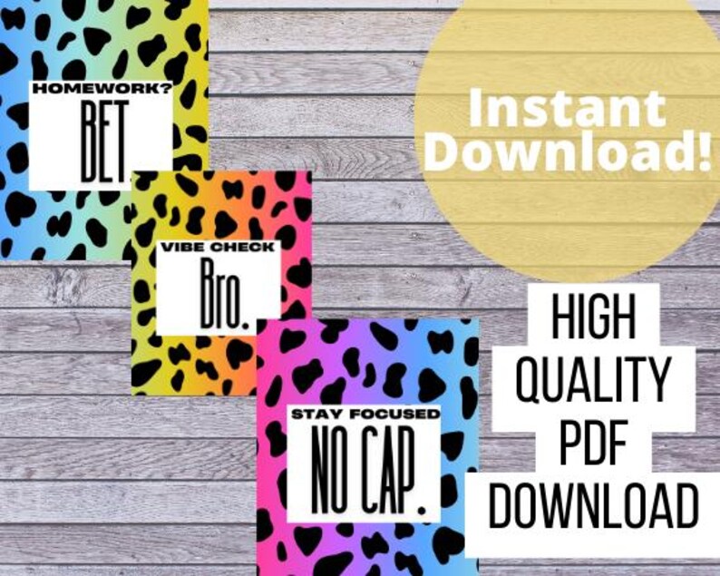 Teenage Slang Leopard Print Classroom Posters (digital Download) - Etsy