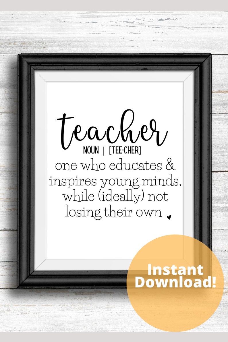 Teacher Definition Print, Dictionary Style, Educator Gift (digital ...