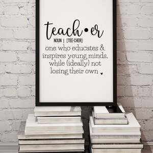 Teacher Definition Print, Dictionary Style, Educator Gift (digital ...