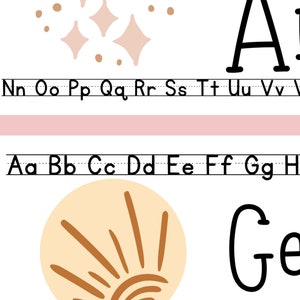 Boho, Neutral Student Nametags, Alphabet Desk Plate, Classroom Name ...