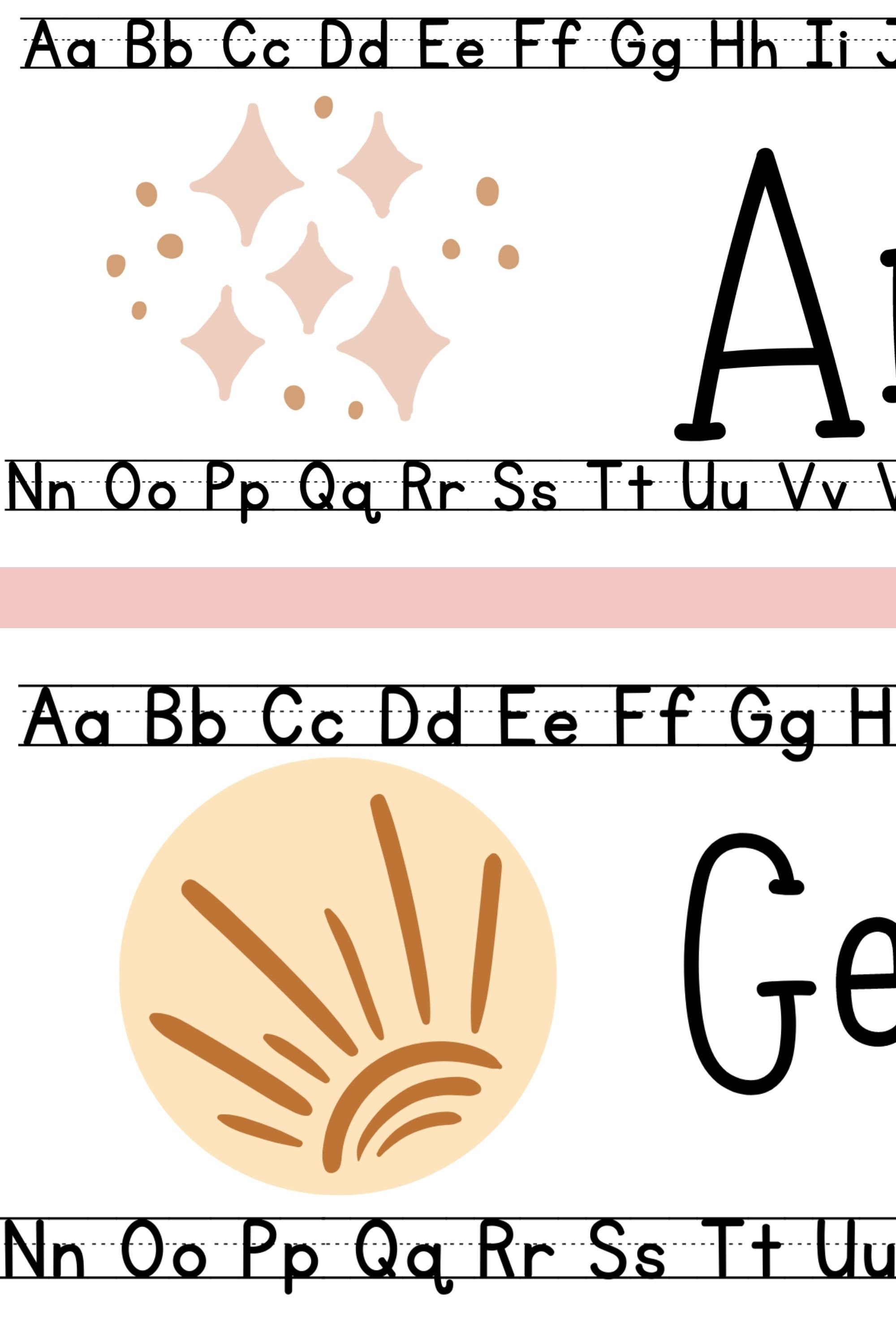 Boho Neutral Student Nametags Alphabet Desk Plate Classroom - Etsy