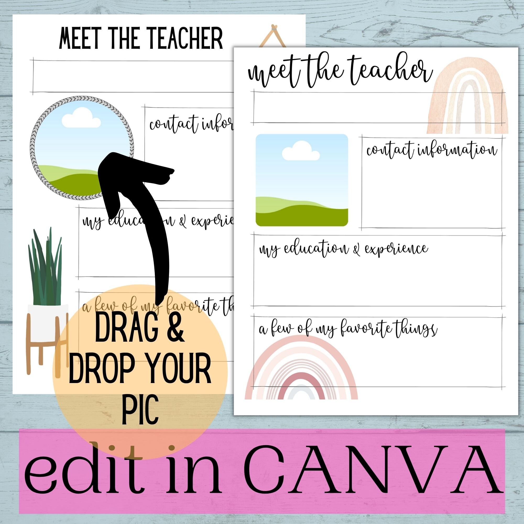Boho Rainbow Meet the Teacher Newsletter Templates (canva Templates) - Etsy