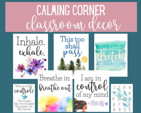 Calming Classroom Poster, Floral Theme Decor (PDF Print) - Etsy Canada