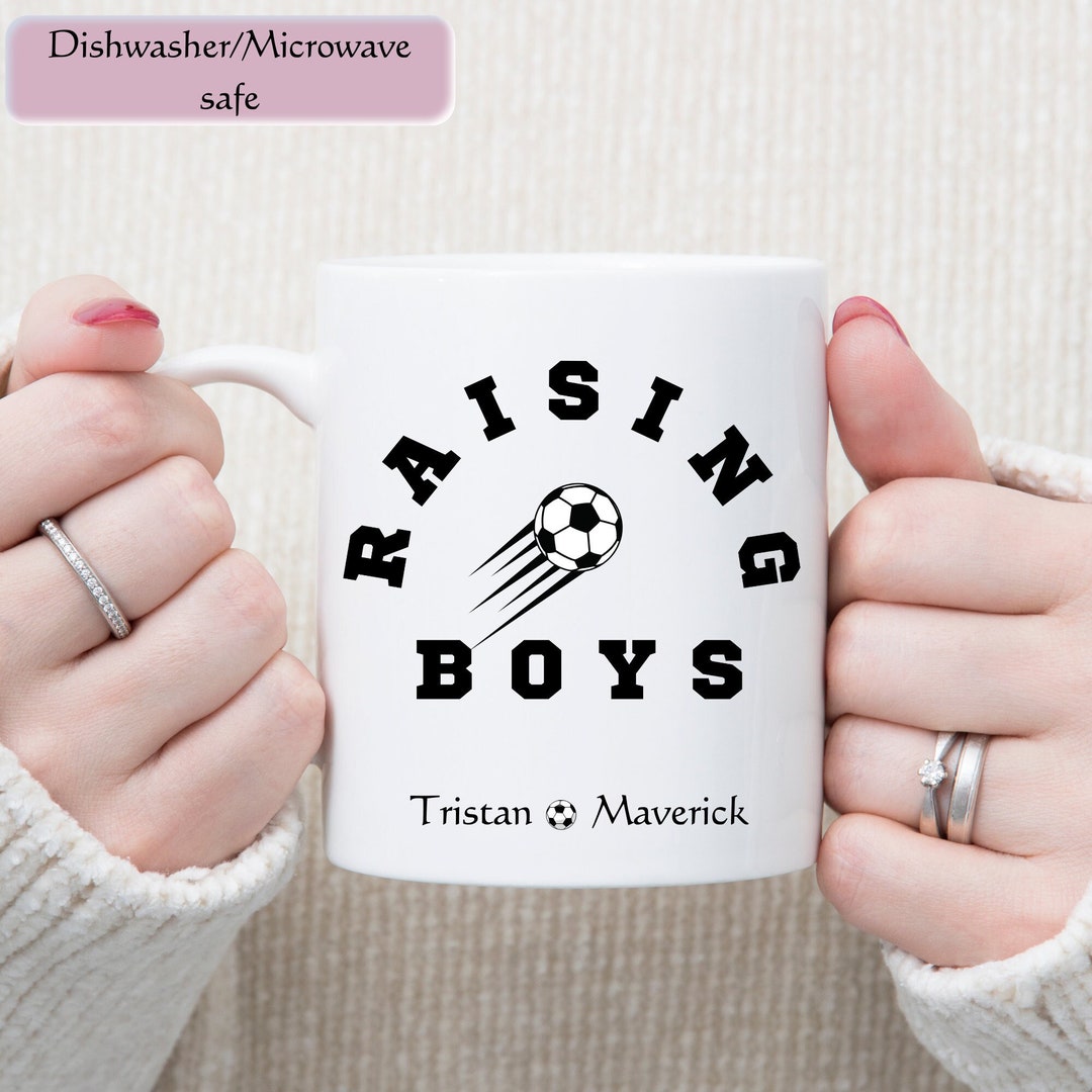 Custom Soccer Mug With Kids Name , Personalized Soccer Mug, Boy Mom Mug ...