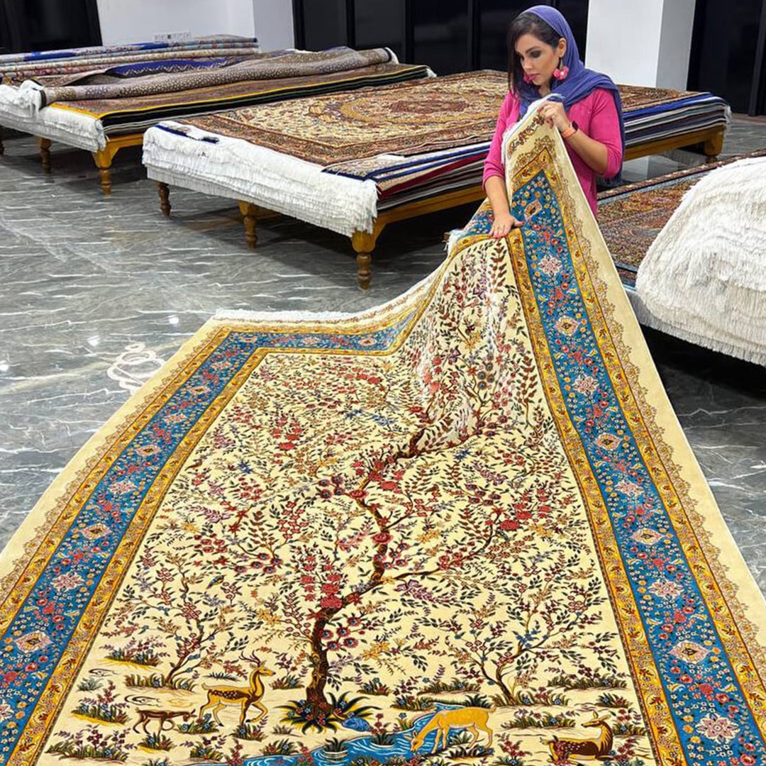 NATURE: Natural Silk Rug, Silk Rug, Nature Pattern Silk Rug, Unique ...