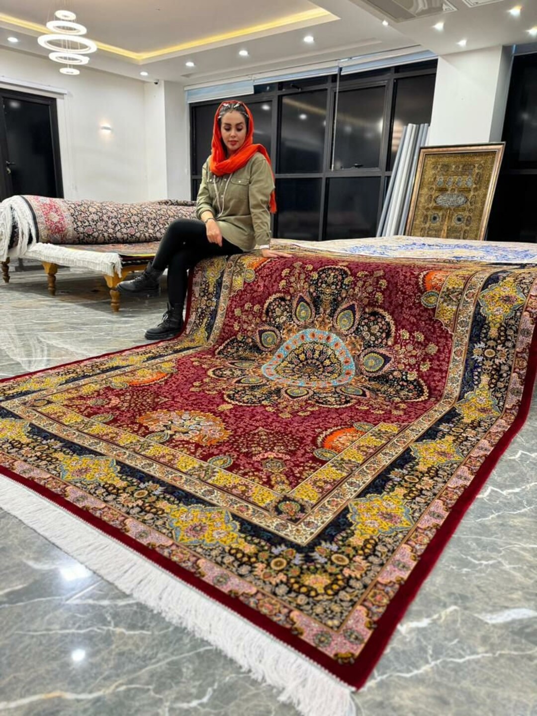 WARM SYMMETRY: All-natural Silk, Oriental Silk Rug, Super Fine Rug ...