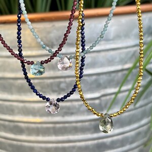 Semiprecious Gemstone Chokers With Briolette Gemstone Charms - Etsy