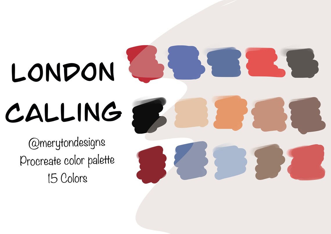 London Calling Procreate Color Palette - Etsy
