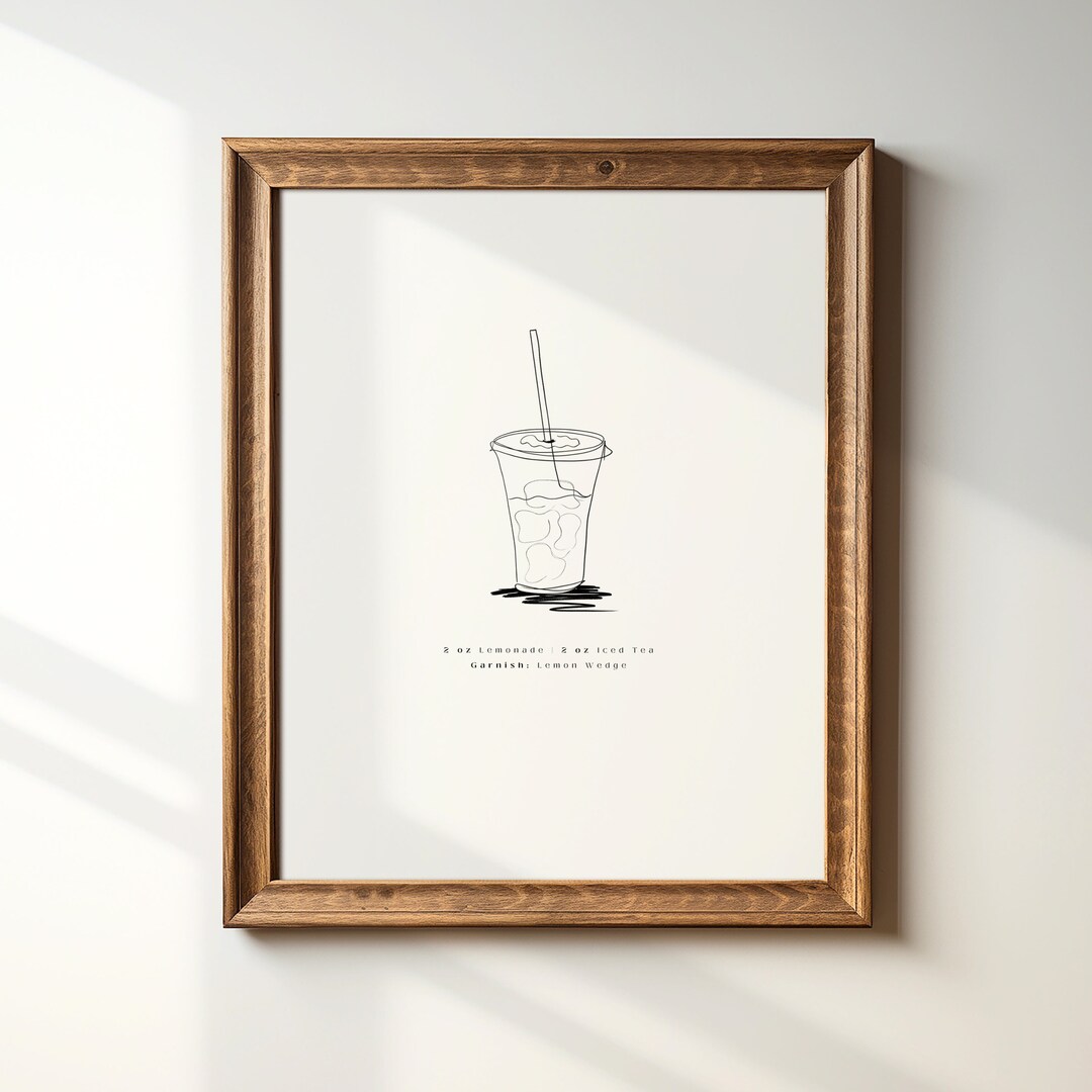 Cocktail: Arnold Palmer Drawing Bar Art Minimalist Self-made, Digital ...