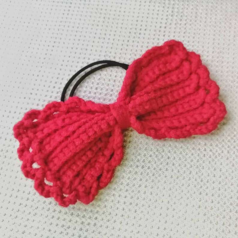 Red Bow Hair Tie Crochet Pattern - Etsy