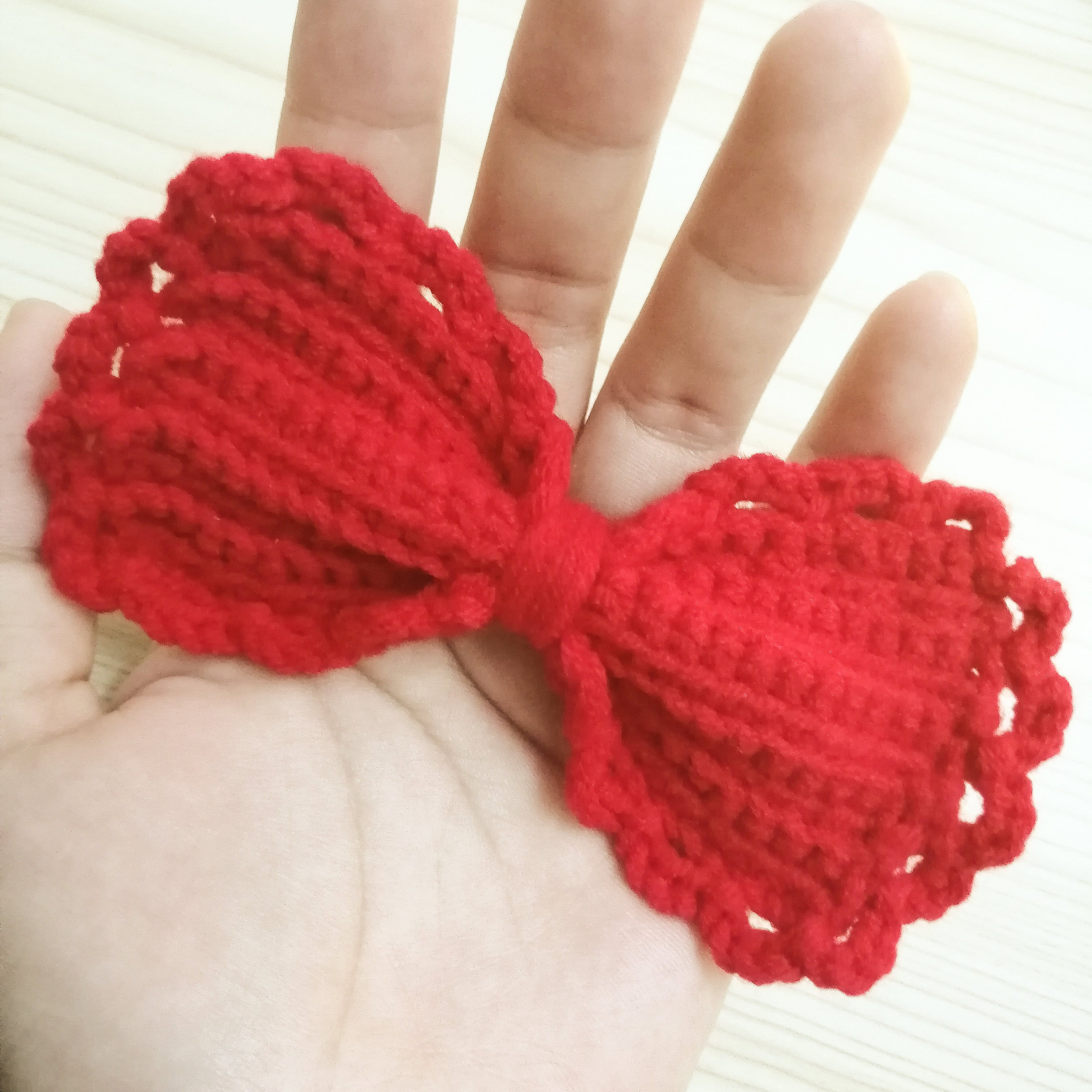 Red Bow Hair Tie Crochet Pattern - Etsy