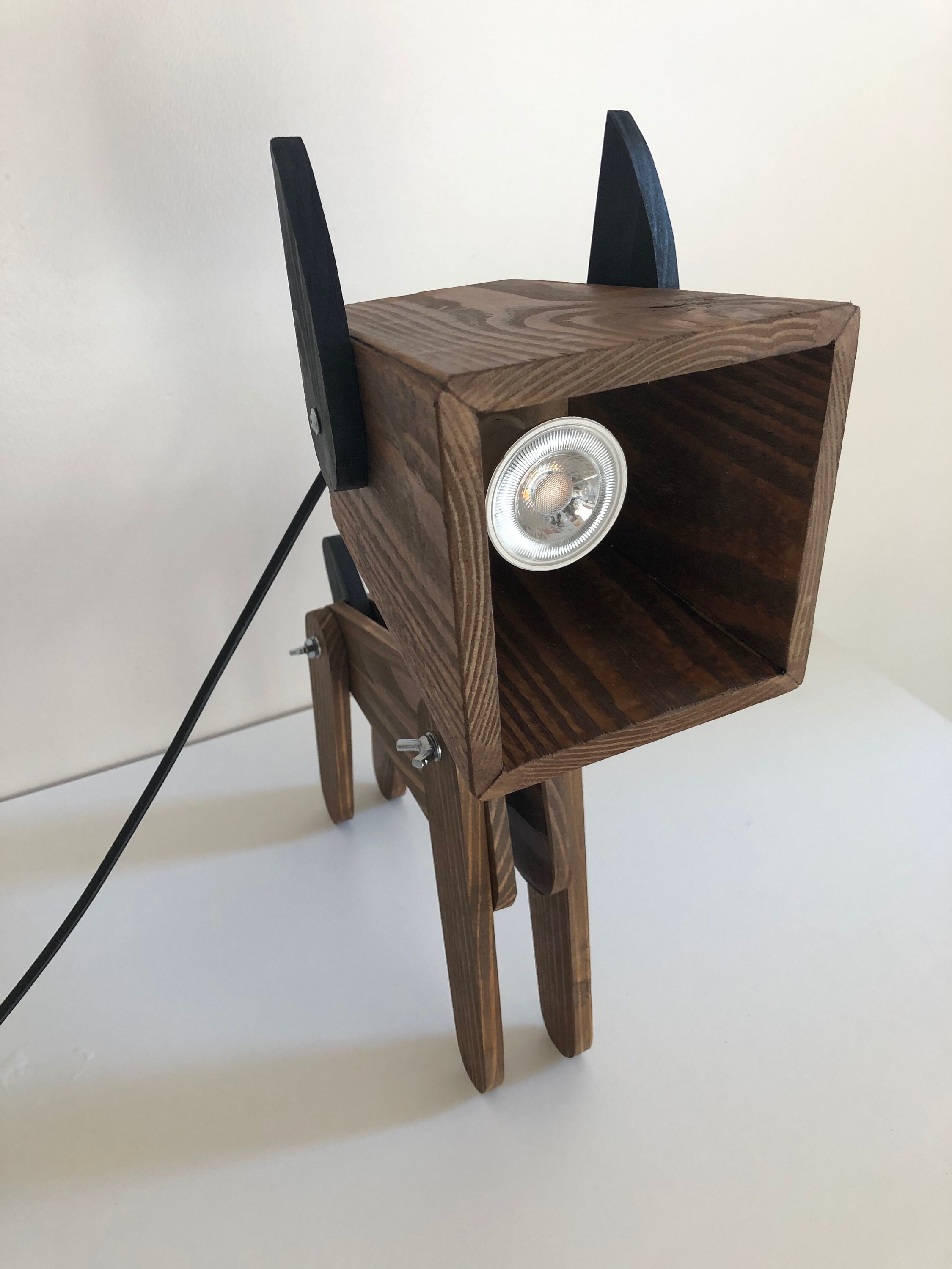 Well Trained Wooden Dog Desk Table Night Light Lamp , Home Decor , Gift ...