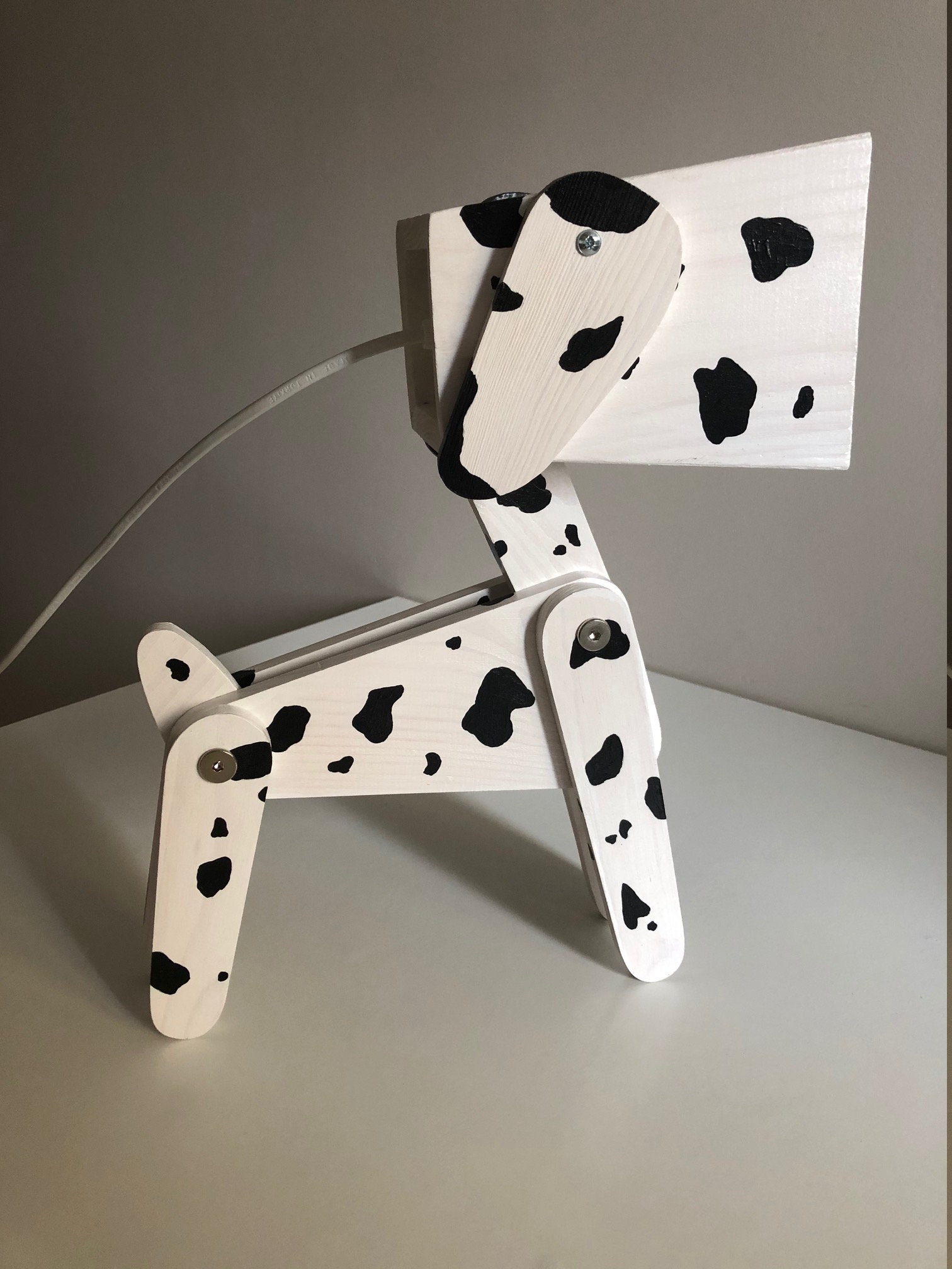 Dalmatian Wooden Dog Desk Table Night Light Lamp - Etsy