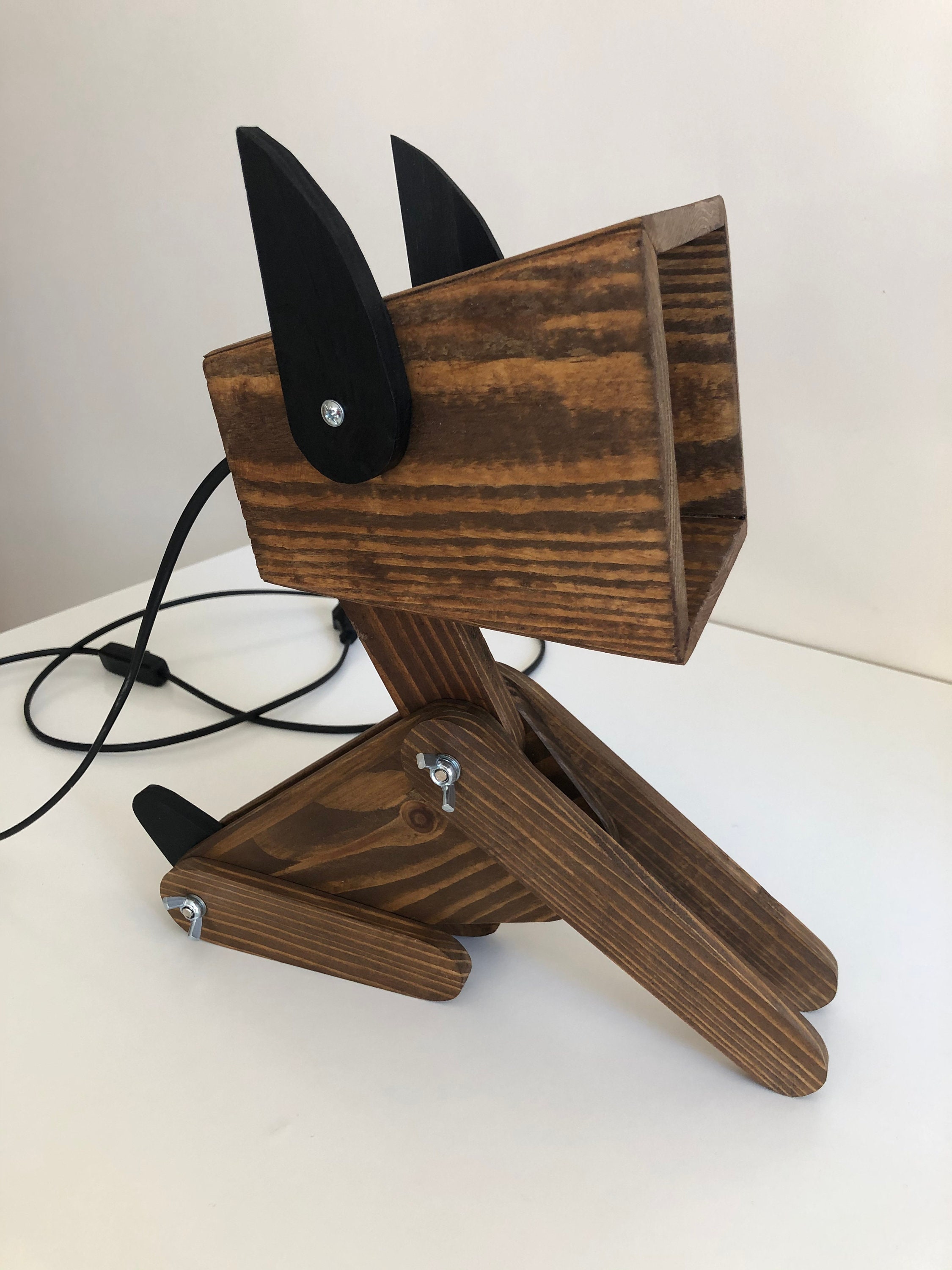 Well Trained Wooden Dog Desk Table Night Light Lamp Home - Etsy