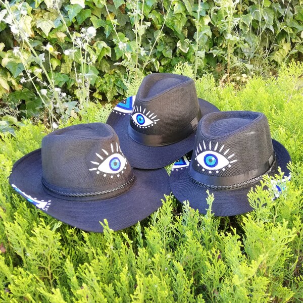 Evil Eye Straw Hat - Etsy