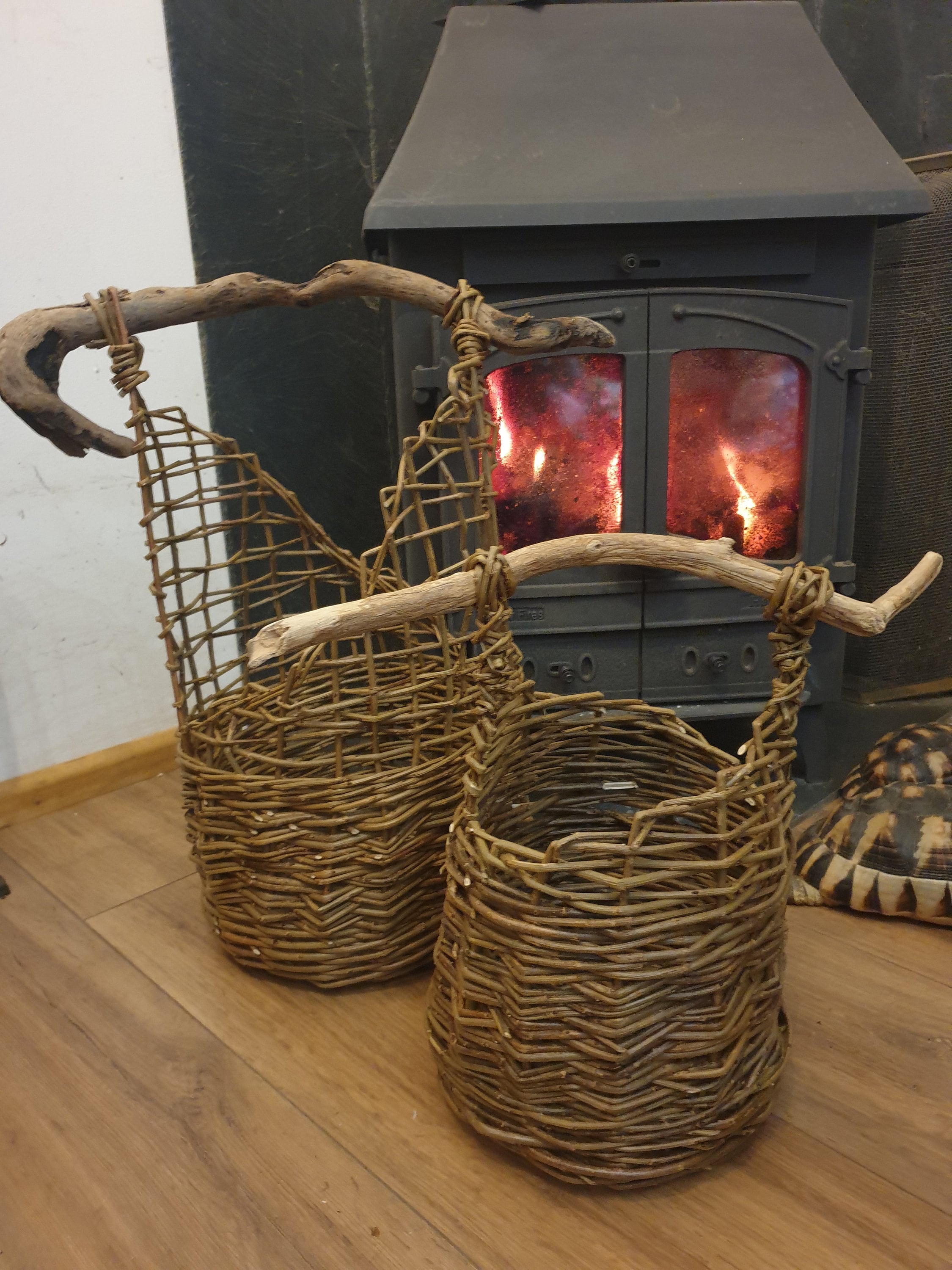 Willow Basket With Drift Wood Handle Rustic Artistic Quirky - Etsy UK