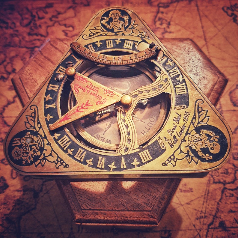 Steampunk Brass Sundial Compass Antique Look - Etsy