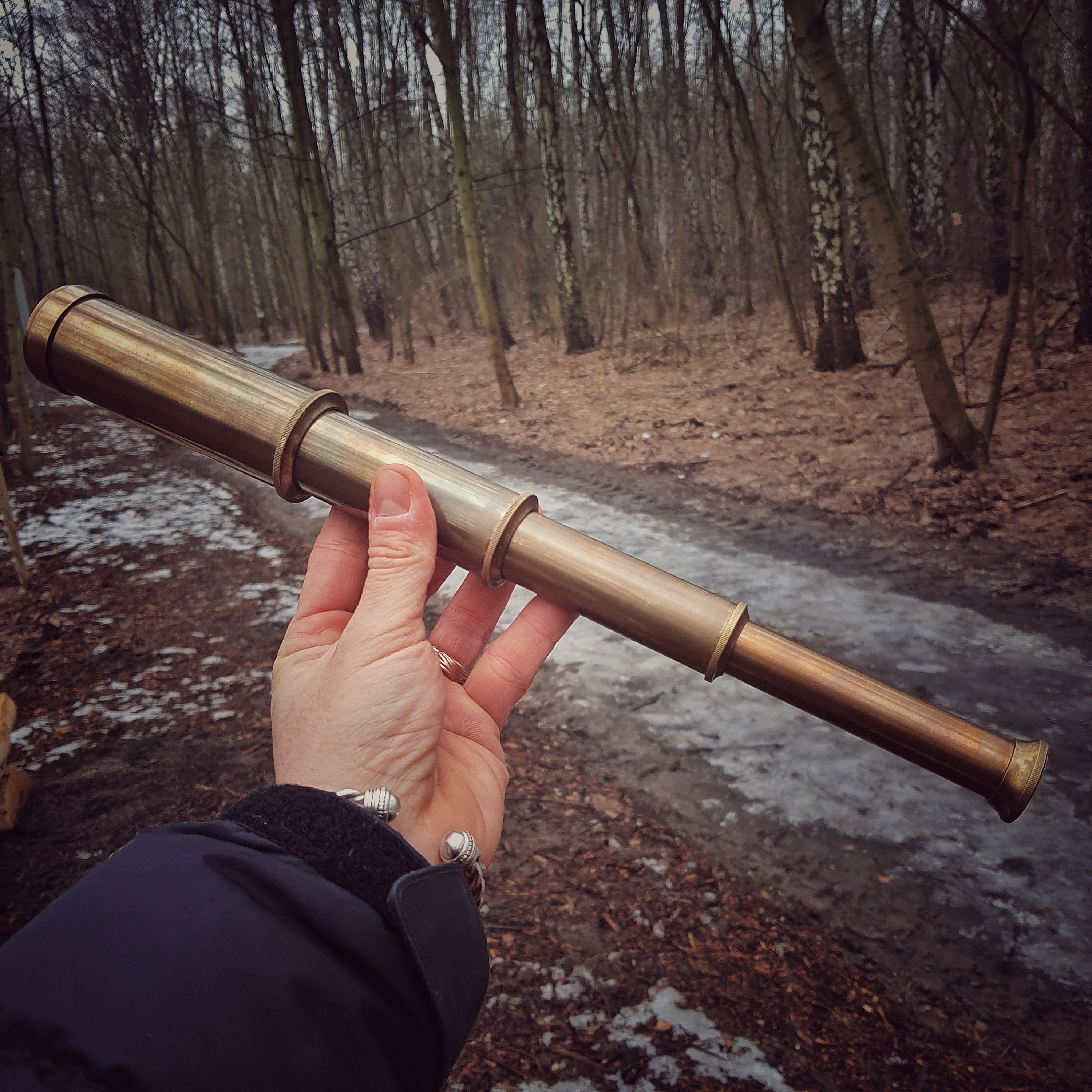 Antique Brass Telescope with Wooden Box Vintage Maritime | Etsy