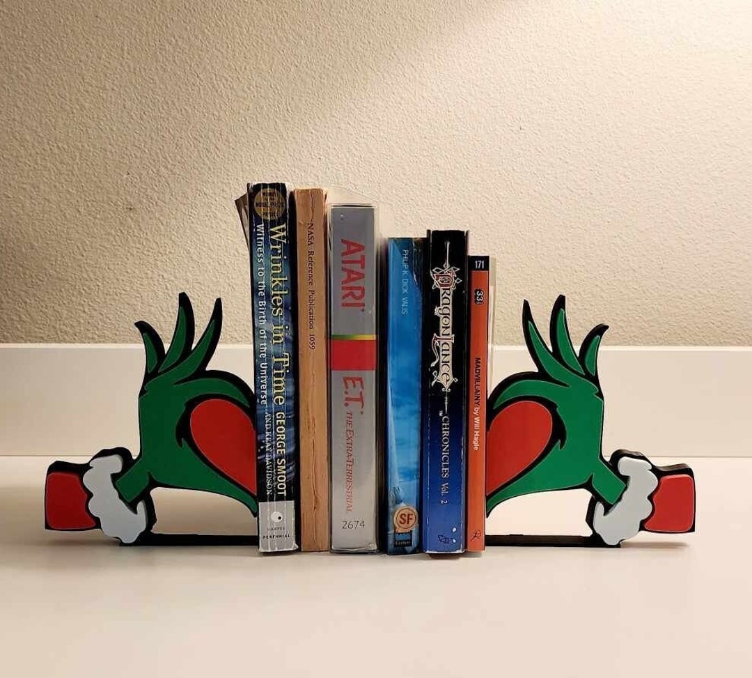 Grinch Heart Hand Bookend, Booknook, Book Stopper, Bookend, Book Holder ...