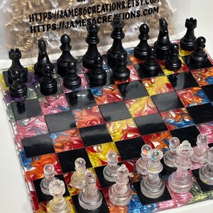 Custom Resin Rainbow Chess Set - Etsy