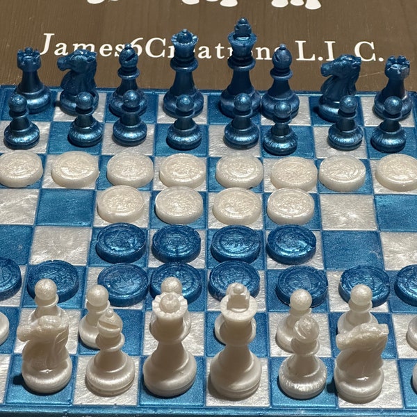 Epoxy Resin Checker Chess Board - Etsy