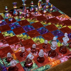 Custom Resin Rainbow Chess Set | Etsy