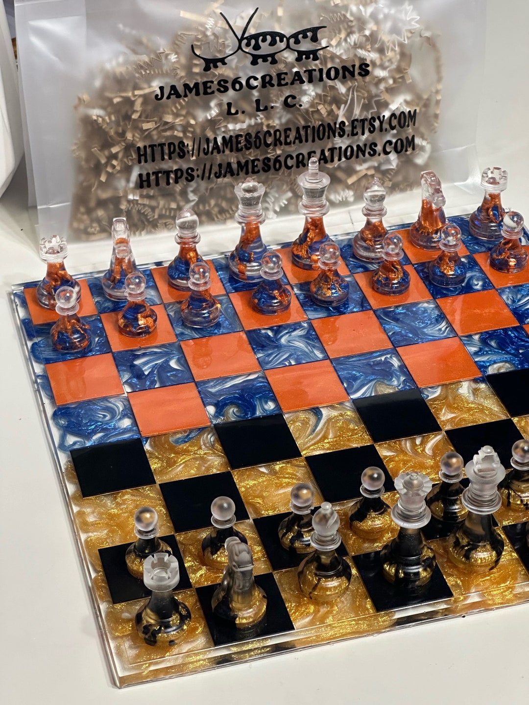 Custom Resin Chess Set 12 X 12 - Etsy