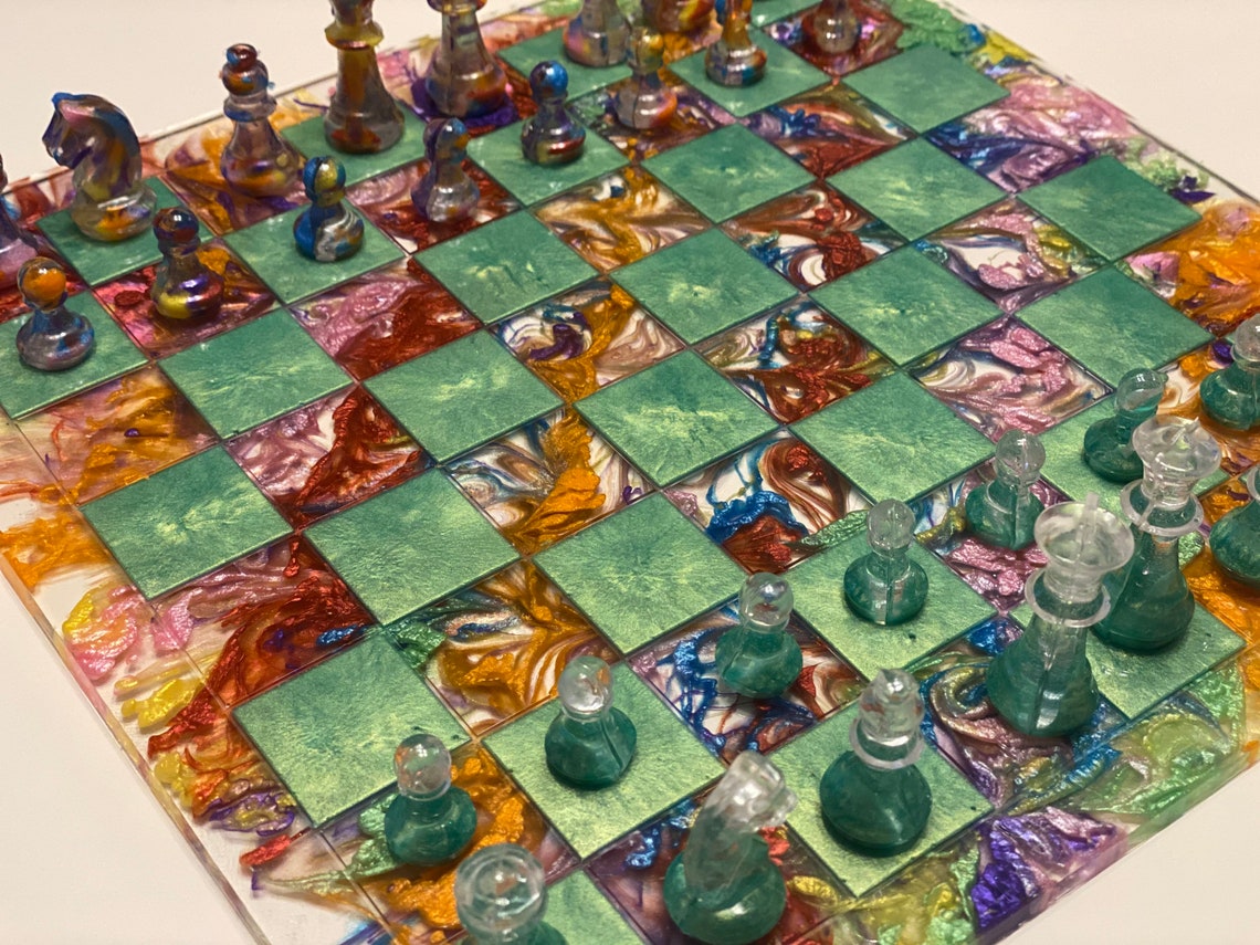 Custom Resin Rainbow Chess Set | Etsy