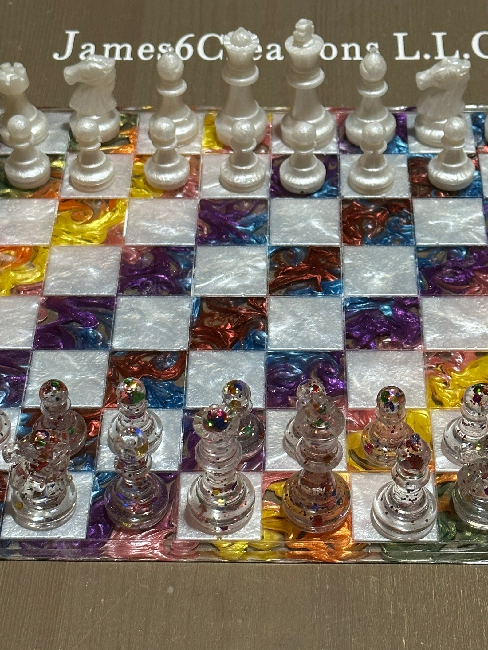 Custom Resin Rainbow Chess Set - Etsy