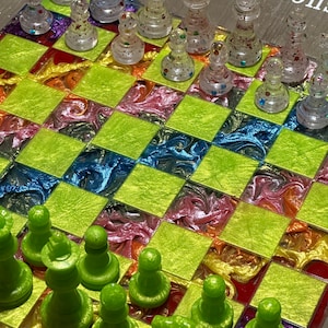 Custom Resin Rainbow Chess Set - Etsy