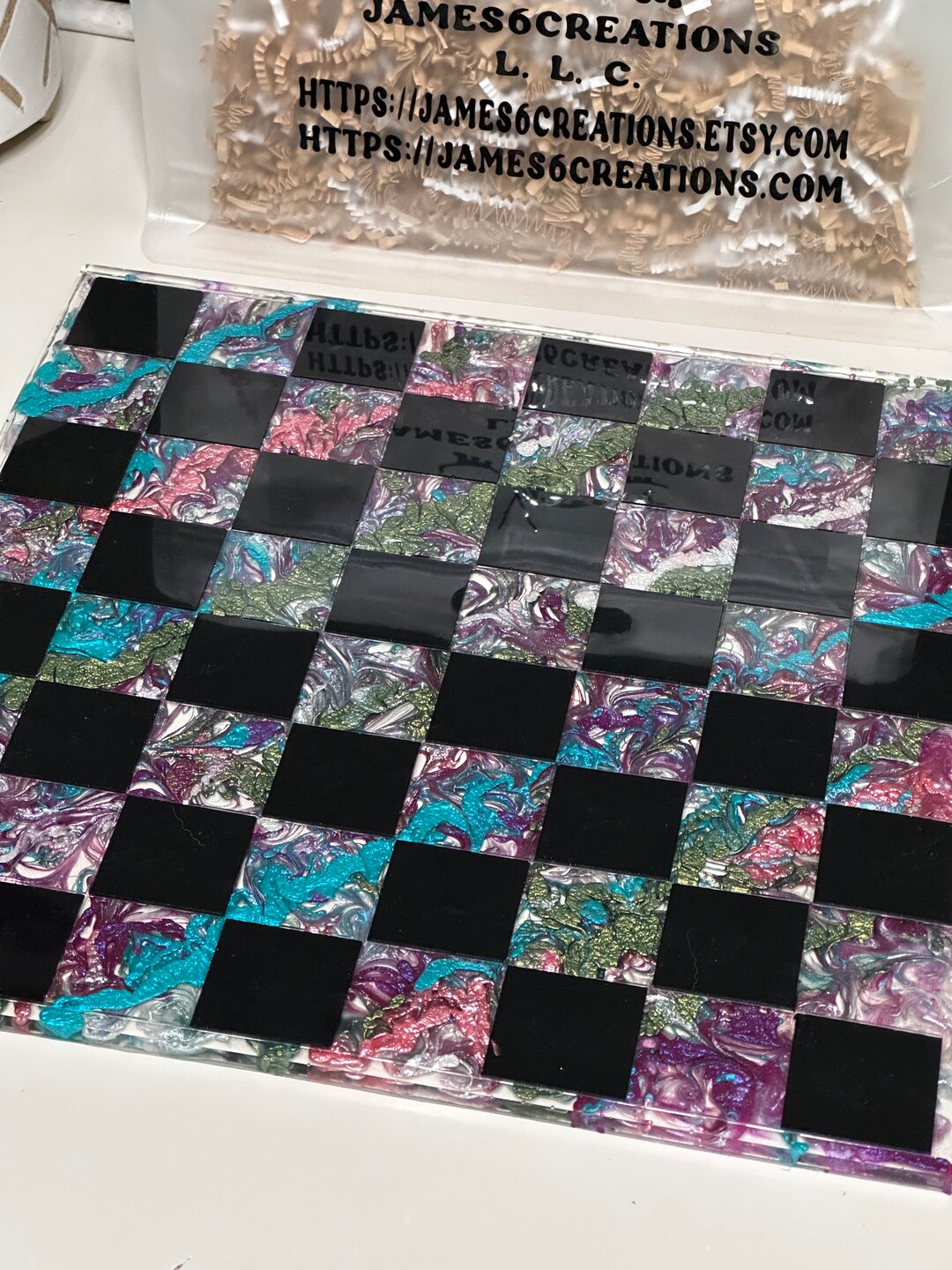 12 X 12 Custom Resin Chess Board Only - Etsy