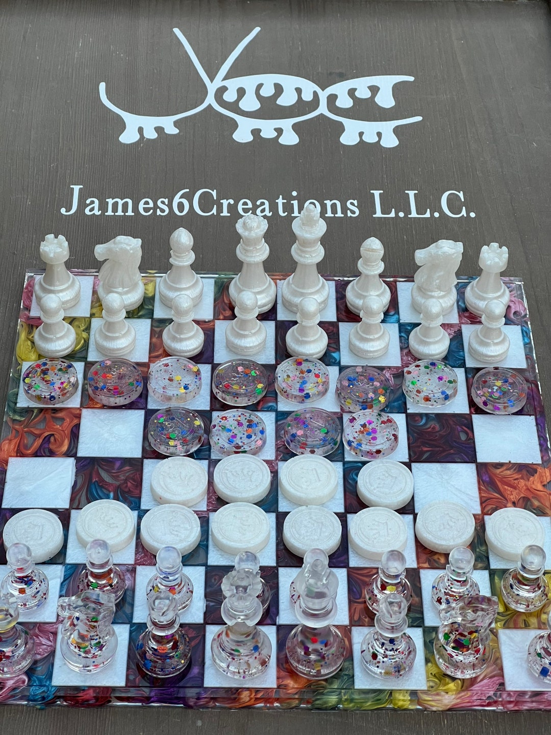 Custom Rainbow Chess / Checker Set - Etsy