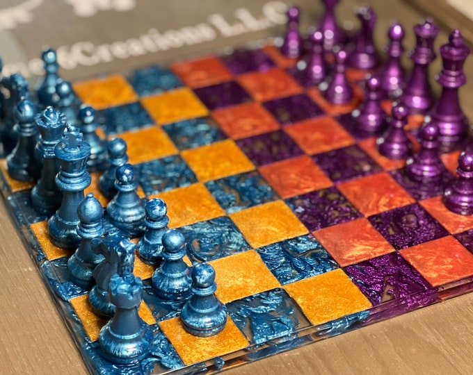 Custom Resin Chess Sets 11 X 11 - Etsy