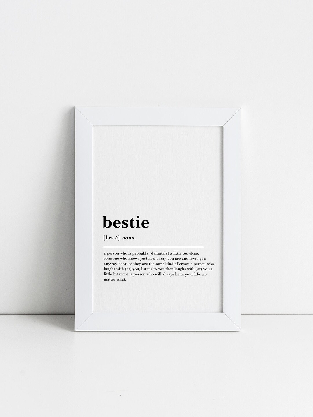 Bestie Definition, Definition Print, Definition Quote, Typography Print ...