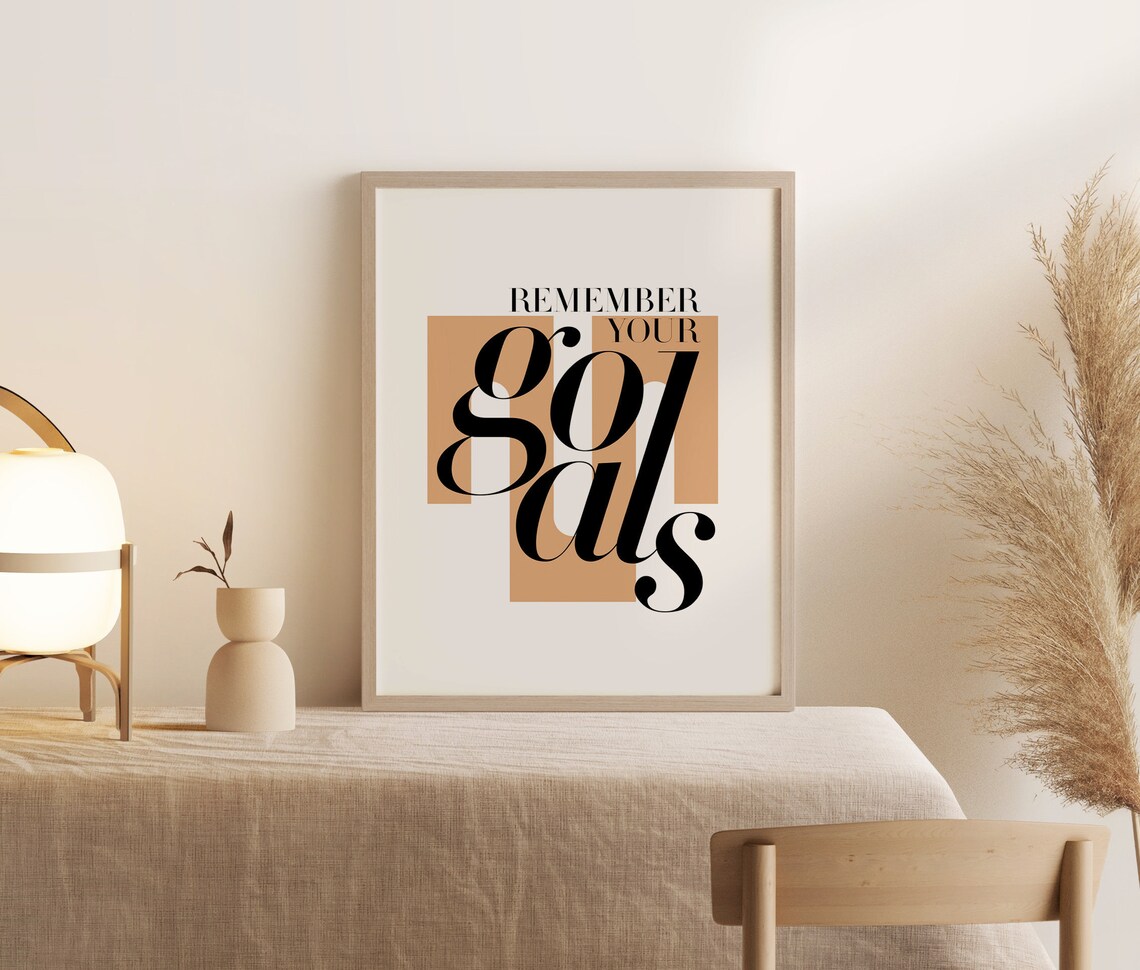 Remember Your Goals-quote, Typography Print, Quotes Print, Instant ...