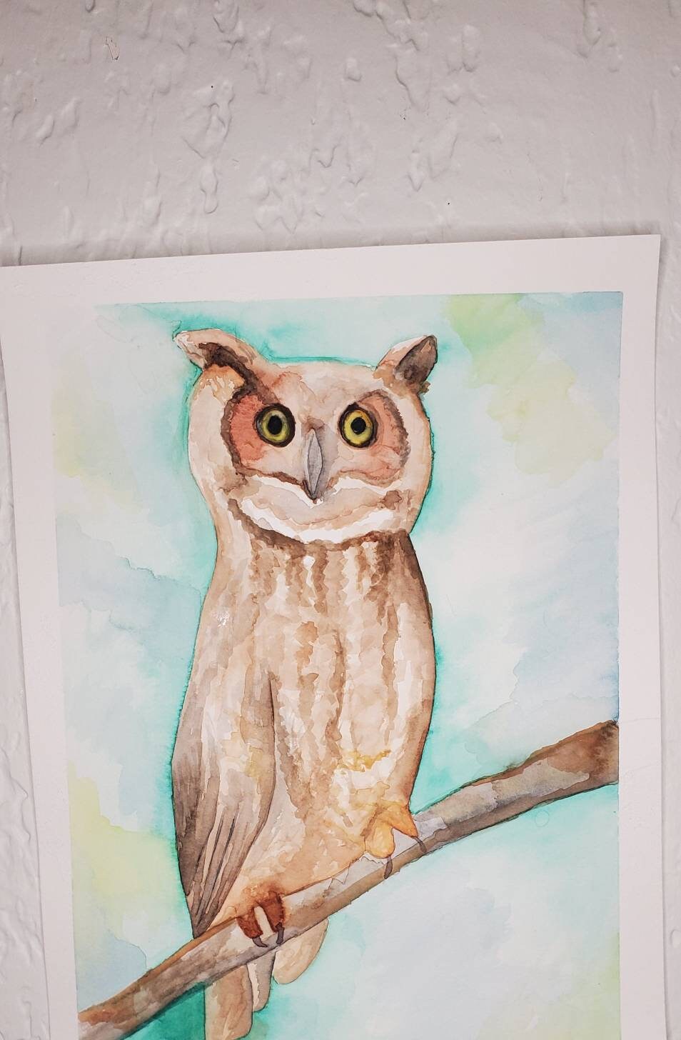Great-horned Owl Watercolor Print - Etsy