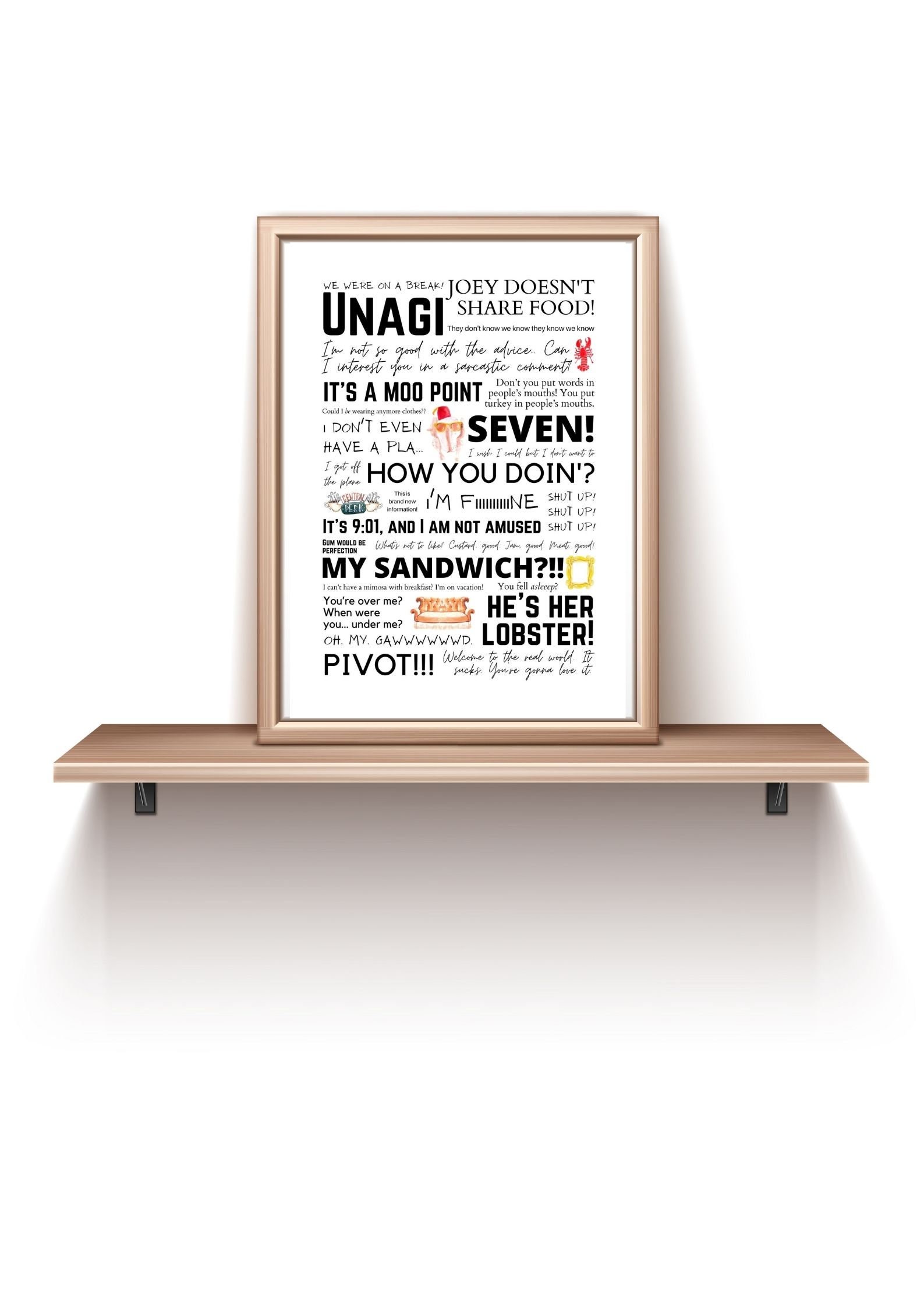 FRIENDS Tv Show Quotes A4 Print - Etsy